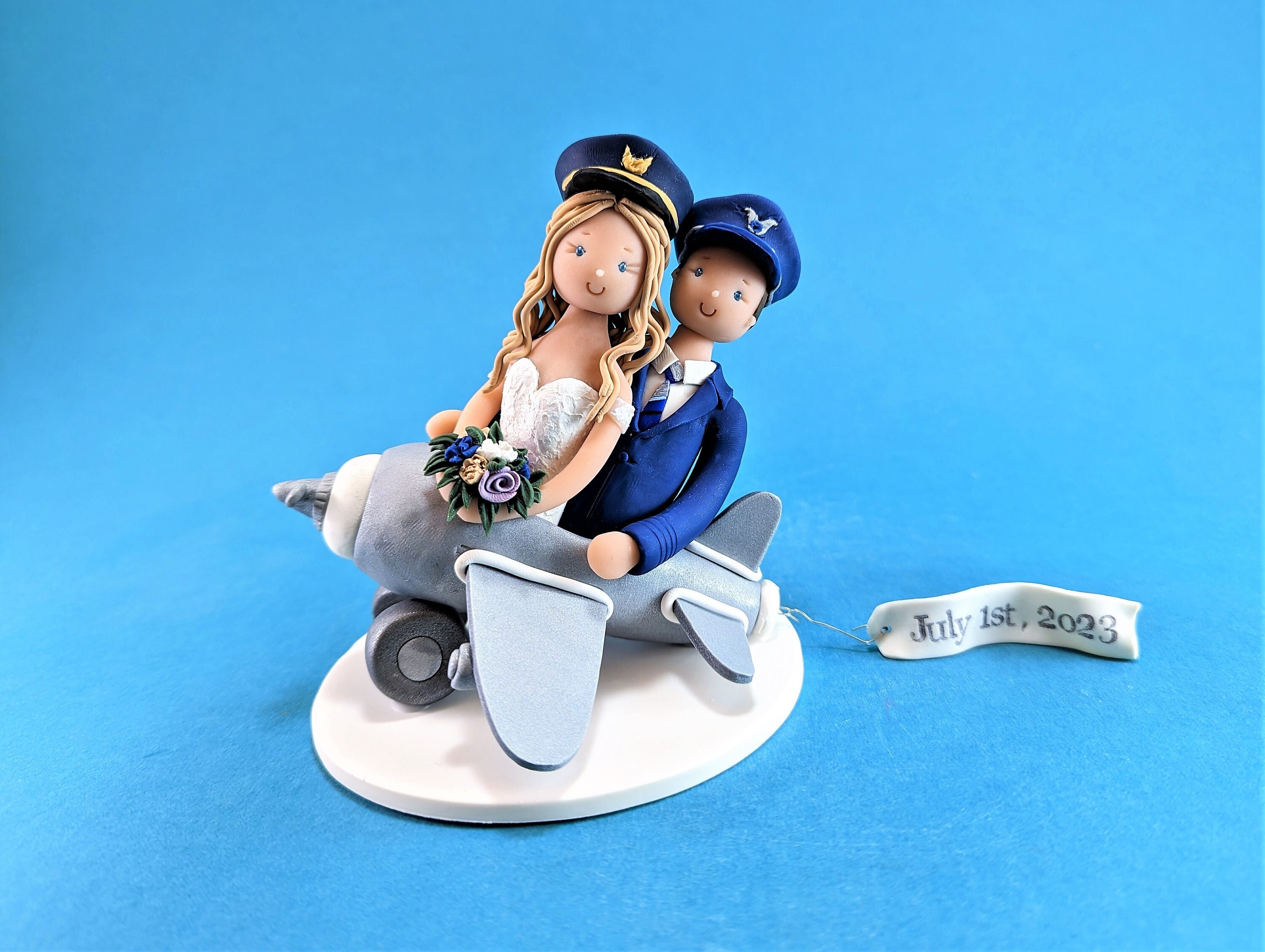 Pilot and Stewardess on a Plane Custom Made Bride & Groom - Etsy
