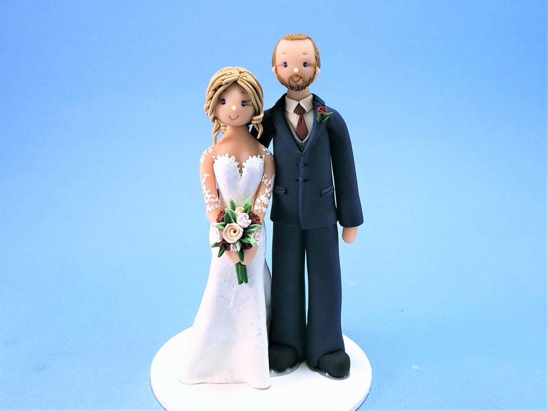 Bride & Groom Traditional Wedding Cake Topper Customized by - Etsy
