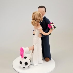 Bride & Groom Customized Soccer Theme Wedding Cake Topper by MUDCARDS ...