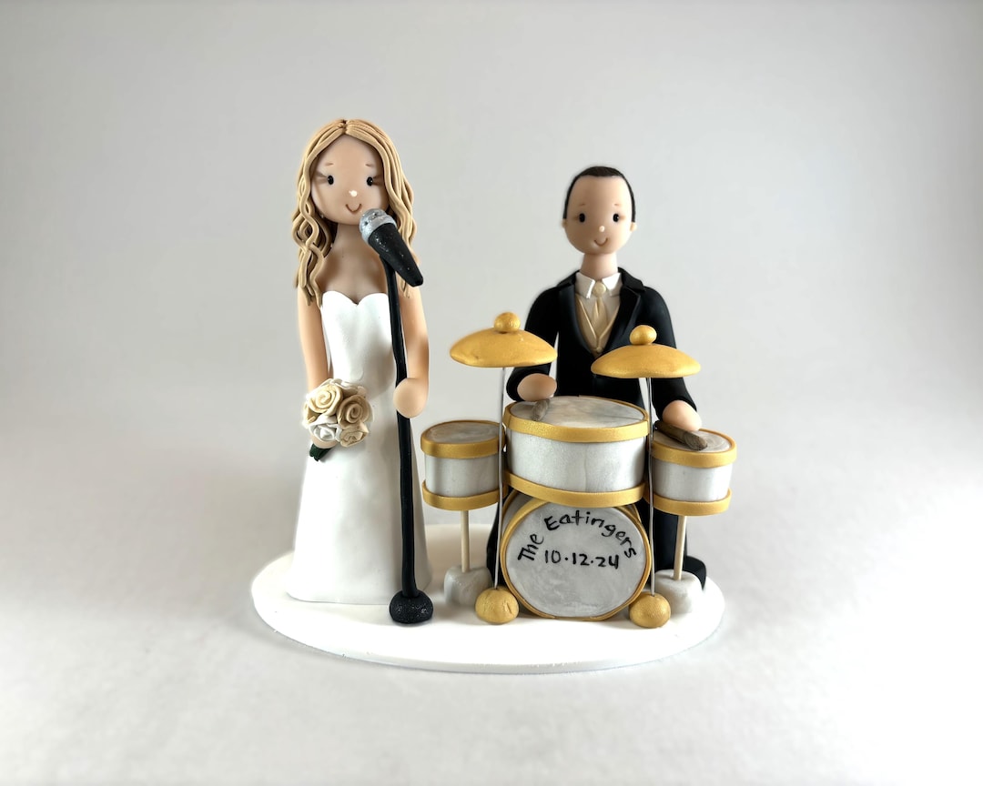 Drummer and Singer Personalized and Handmade Wedding Cake Topper - Etsy