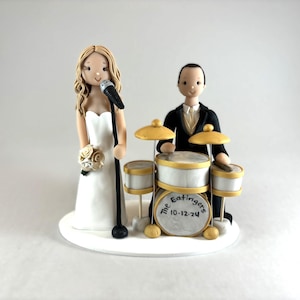 Drummer and Singer Personalized and Handmade Wedding Cake Topper - Etsy
