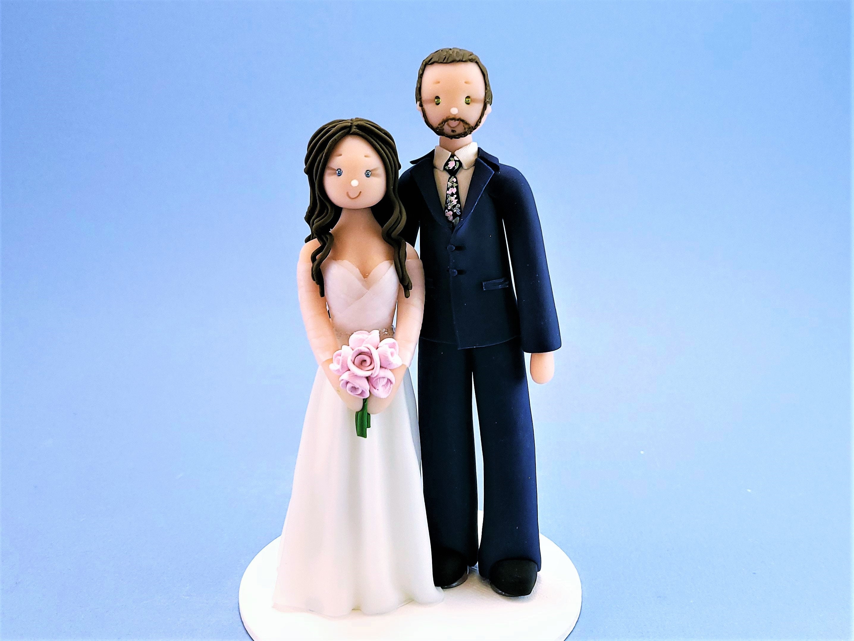 Bride & Groom Traditional Wedding Cake Topper Customized By | Etsy