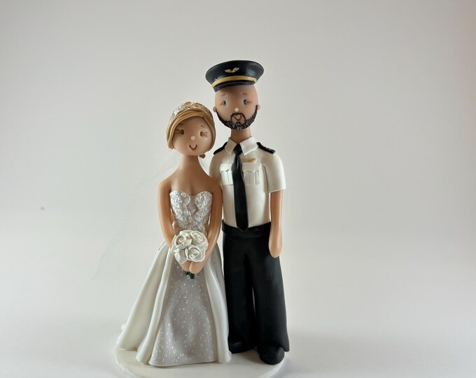 Bride and Pilot Custom Wedding Cake Topper - Etsy