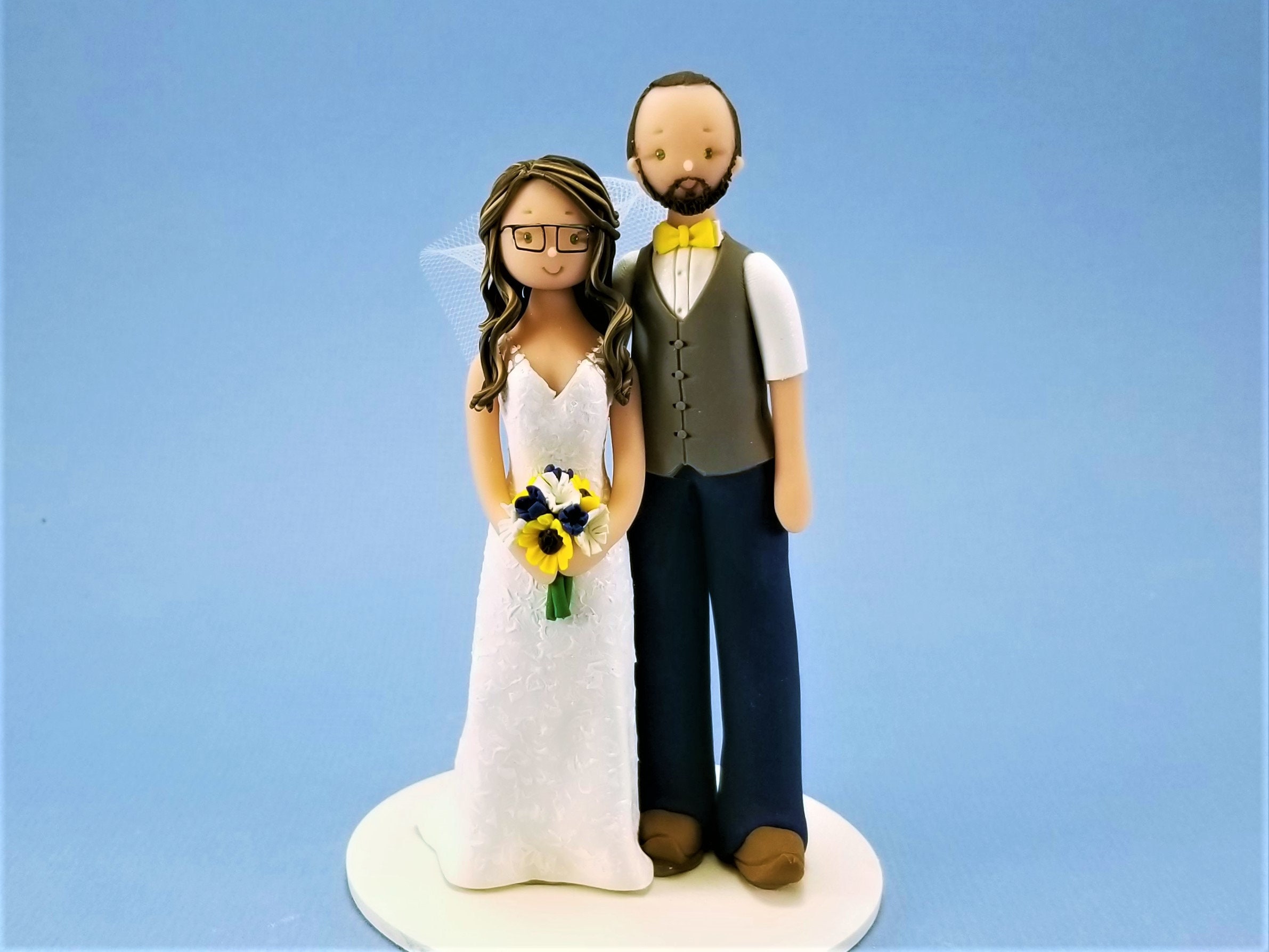 Traditional Bride & Groom Wedding Cake Topper Customized by | Etsy