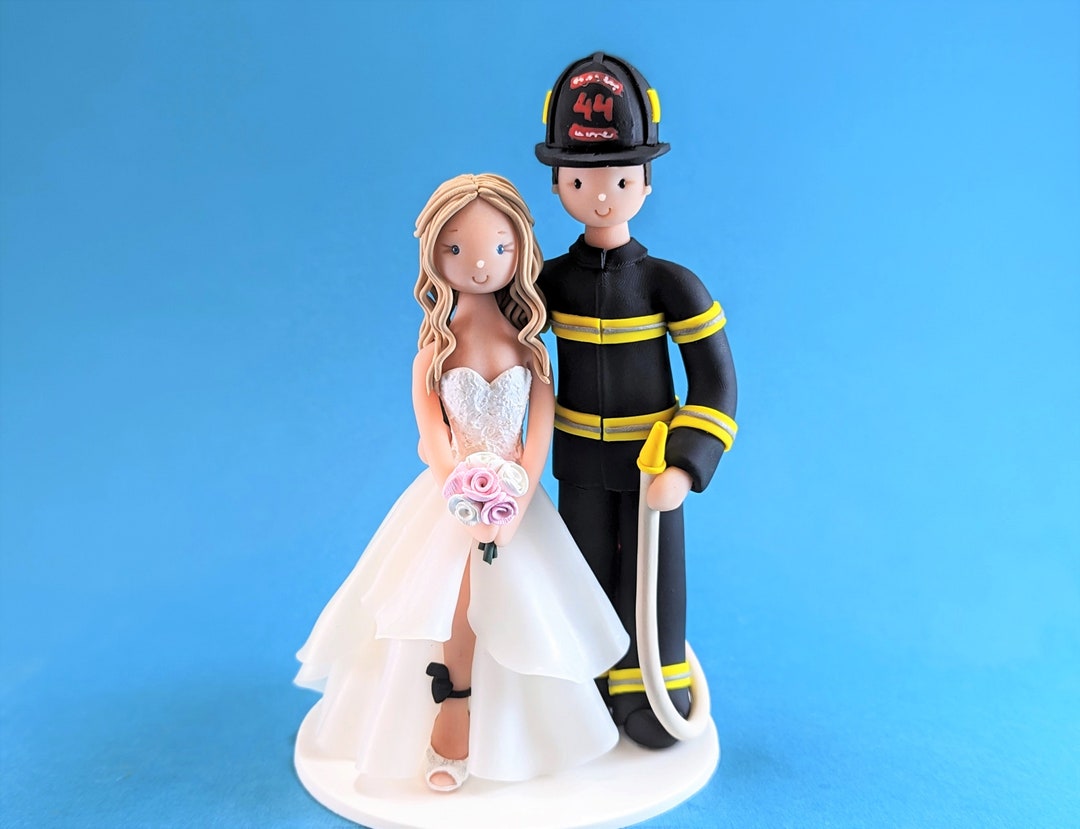 Firefighter & Law Enforcement Agent Custom Wedding Cake Topper by ...