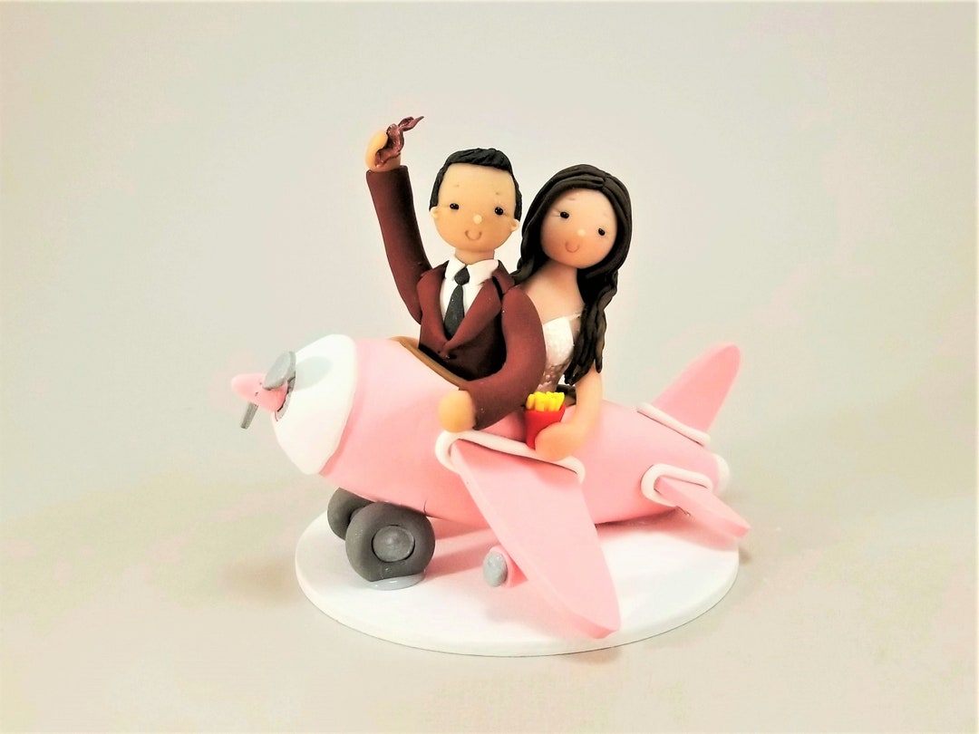 Bride & Goon in an Airplane Custom Made Wedding Cake Topper - by ...