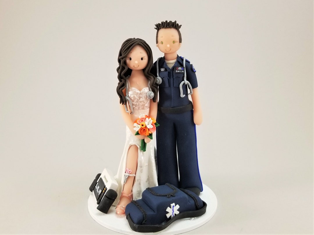 Customized Paramedics Wedding Cake Topper - by Mudcards - Etsy