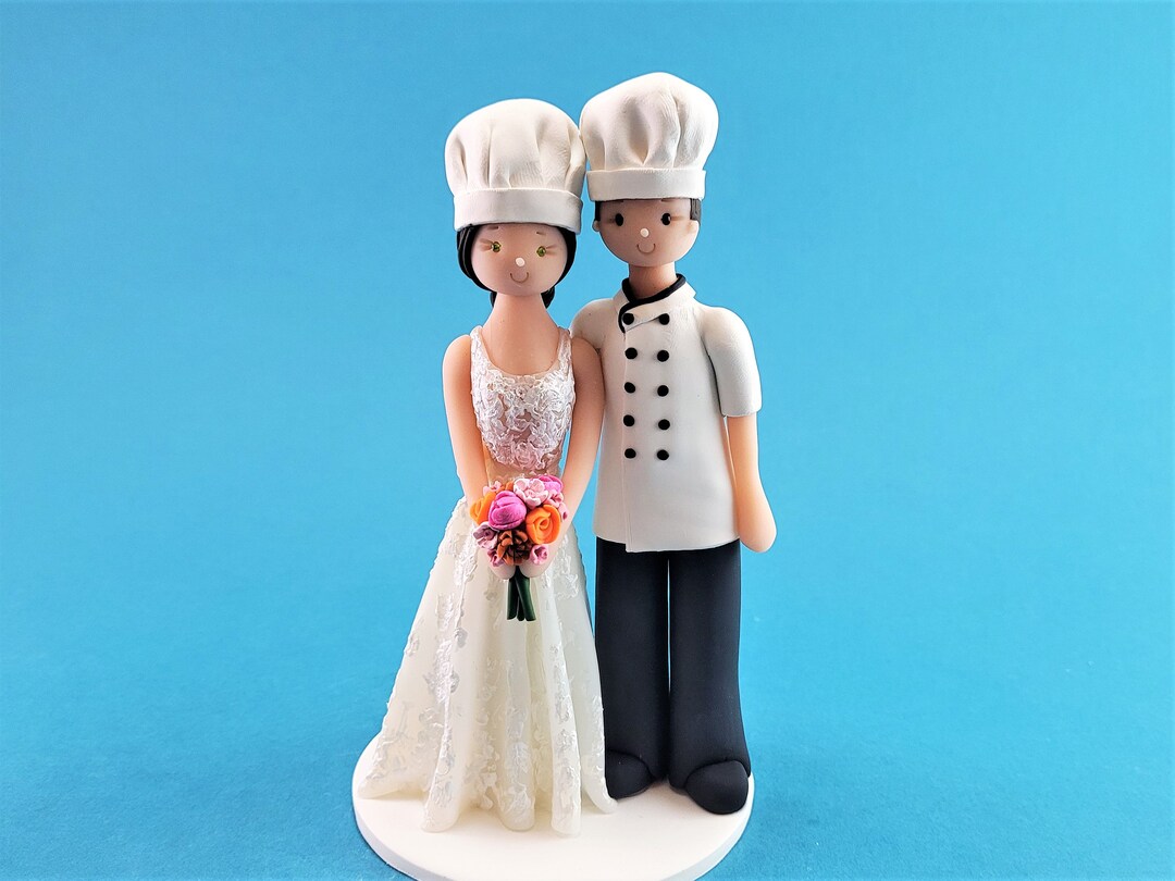 Custom Handmade Chefs Wedding Cake Topper by MUDCARDS - Etsy