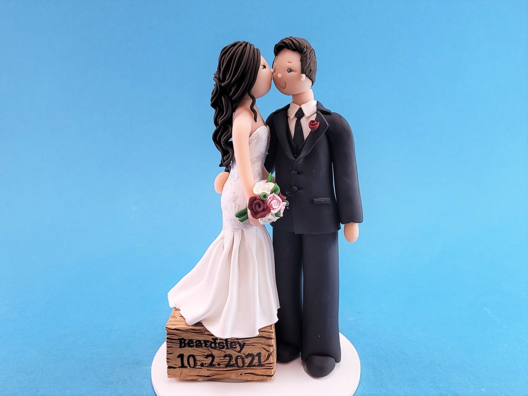 Short Bride & Tall Groom Custom Made Wedding Cake Topper - by MUDCARDS ...