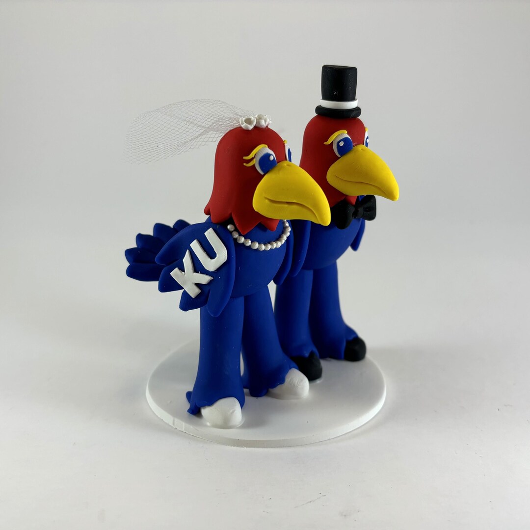 Custom Jayhawks Mascot Figurines, Cake Topper, Jayhawk Wedding Topper ...