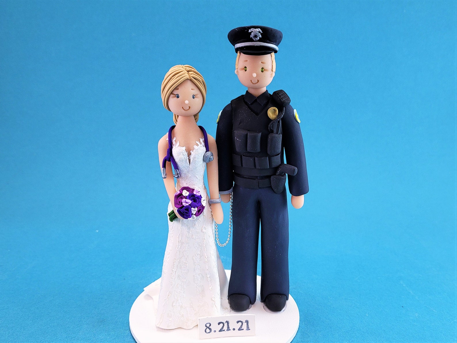 Police Officer & Nurse Custom Made Wedding Cake Topper by - Etsy