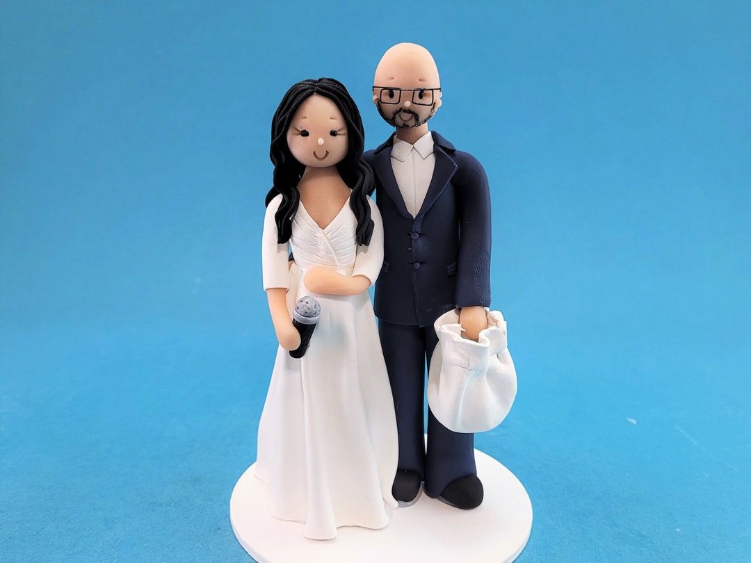 Singer & Chef Custom Made Bride and Groom Wedding Cake Topper - by ...