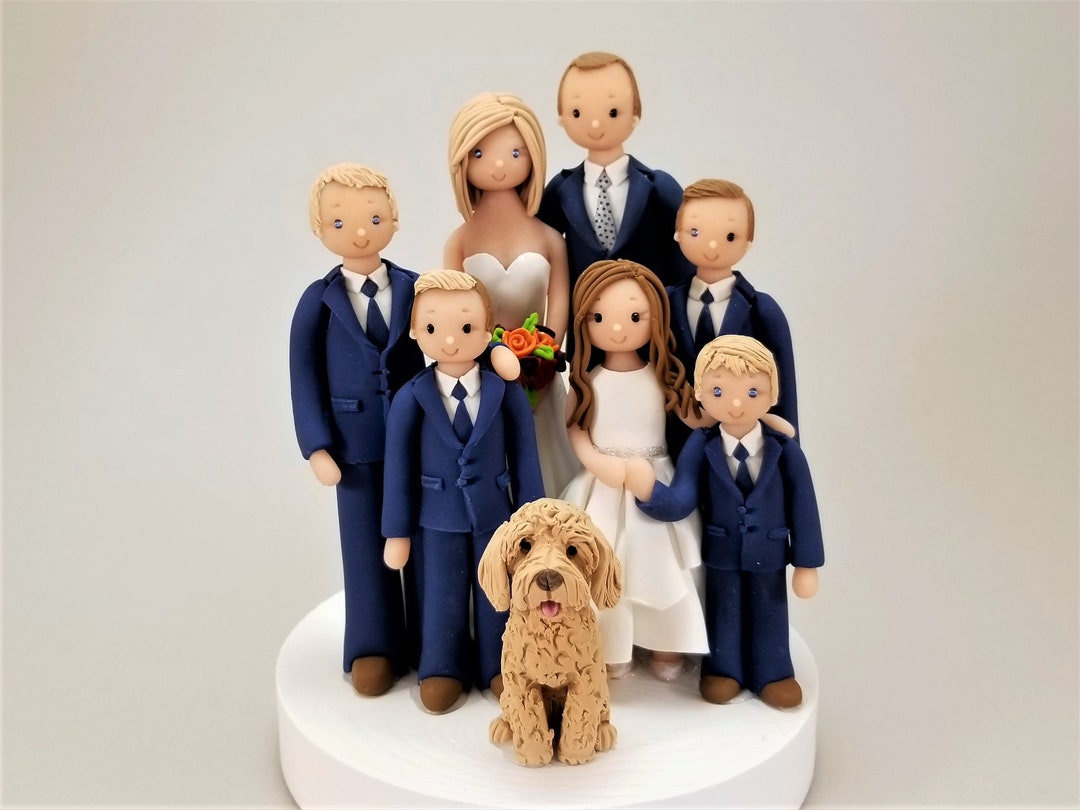Custom Handmade Family Cake Topper - by MUDCARDS - Etsy