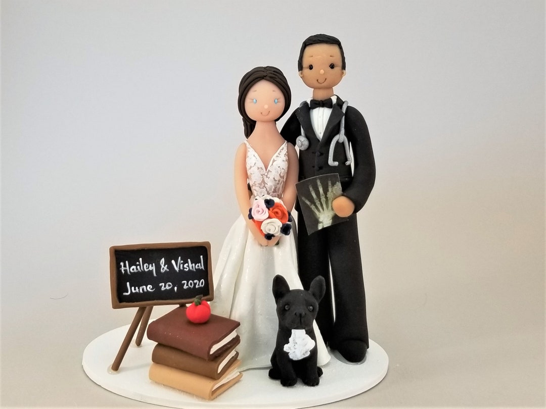 Doctor & Teacher Wedding Cake Topper Personalized by Mudcards - Etsy