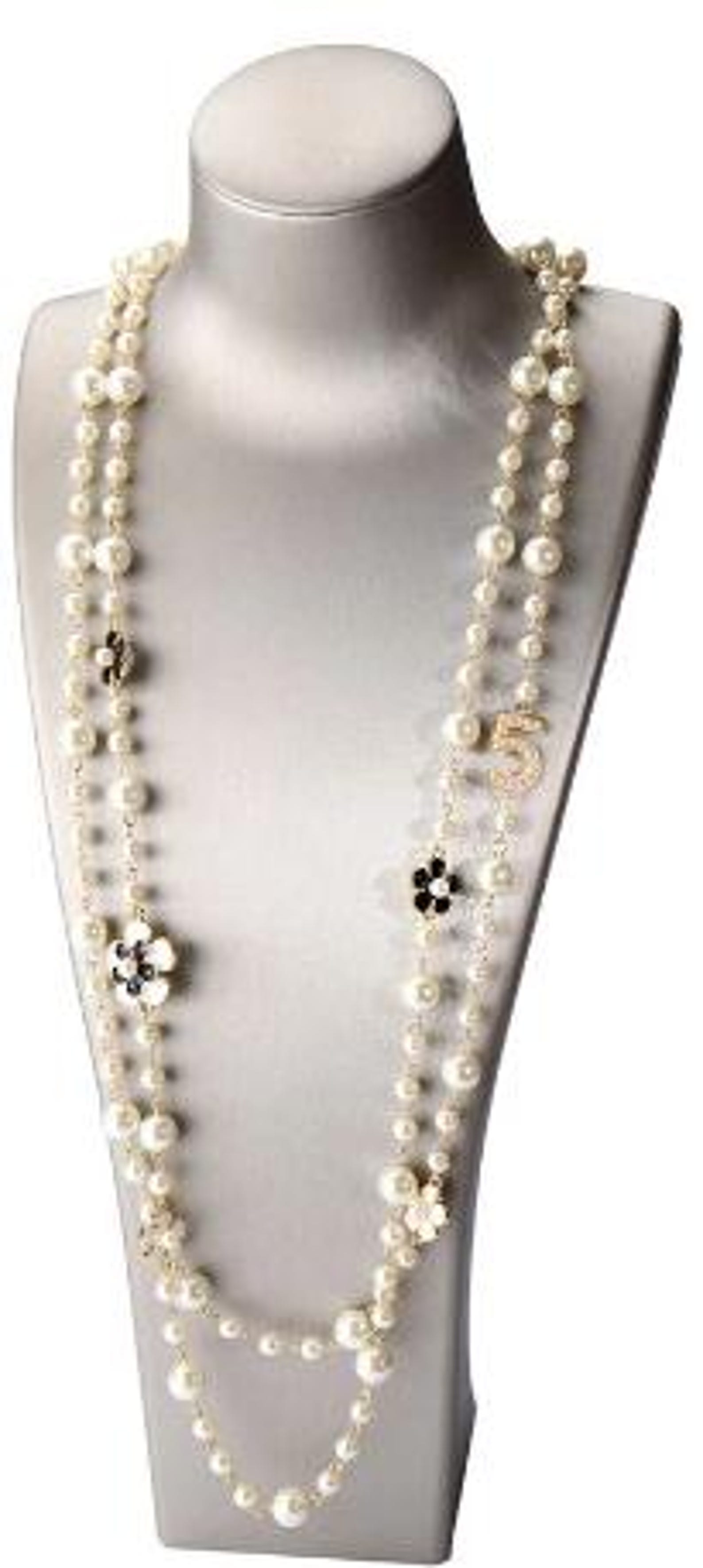 Long Pearl Necklace, Designed Pearl Necklace, Camellia Perlenkette Lang ...