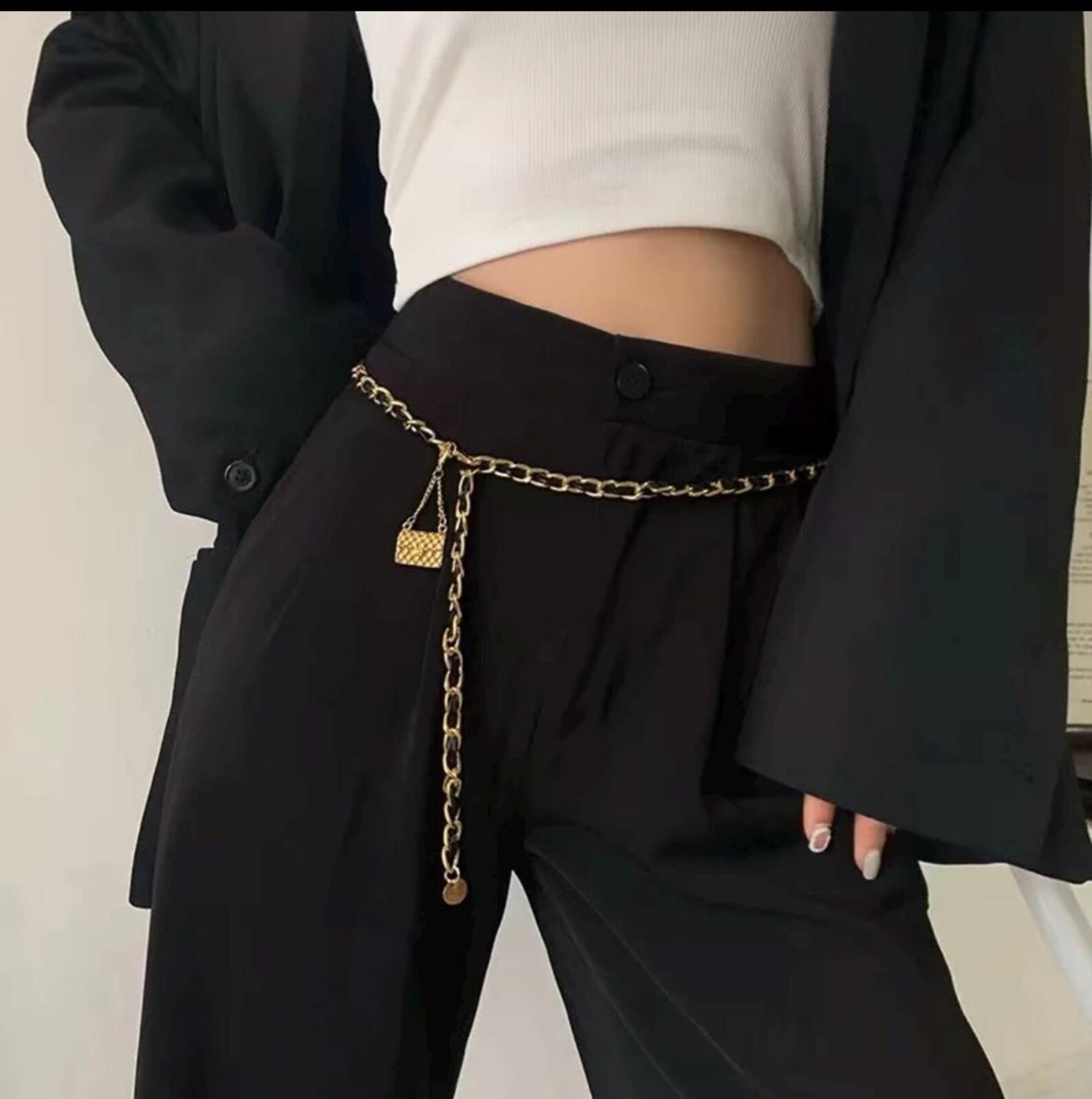 Belt, Luxury Metal Chain Belt for Women, Trendy Pendant Waist Chain ...