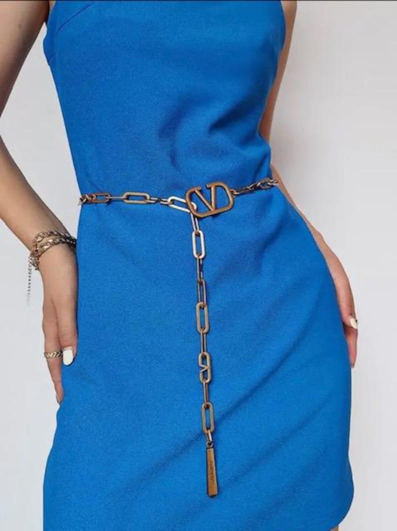 Belt, Luxury Metal Chain Belt for Women, Trendy Pendant Waist Chain ...