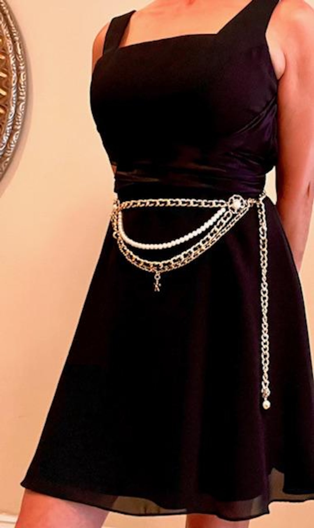 Luxury Metal Chain Belt for Women, Trendy Pendant Waist Chain Female ...