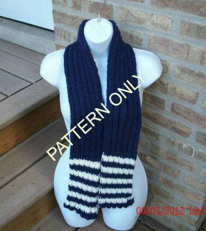 Instant Download Knitted School Spirit Scarf Pattern | Etsy