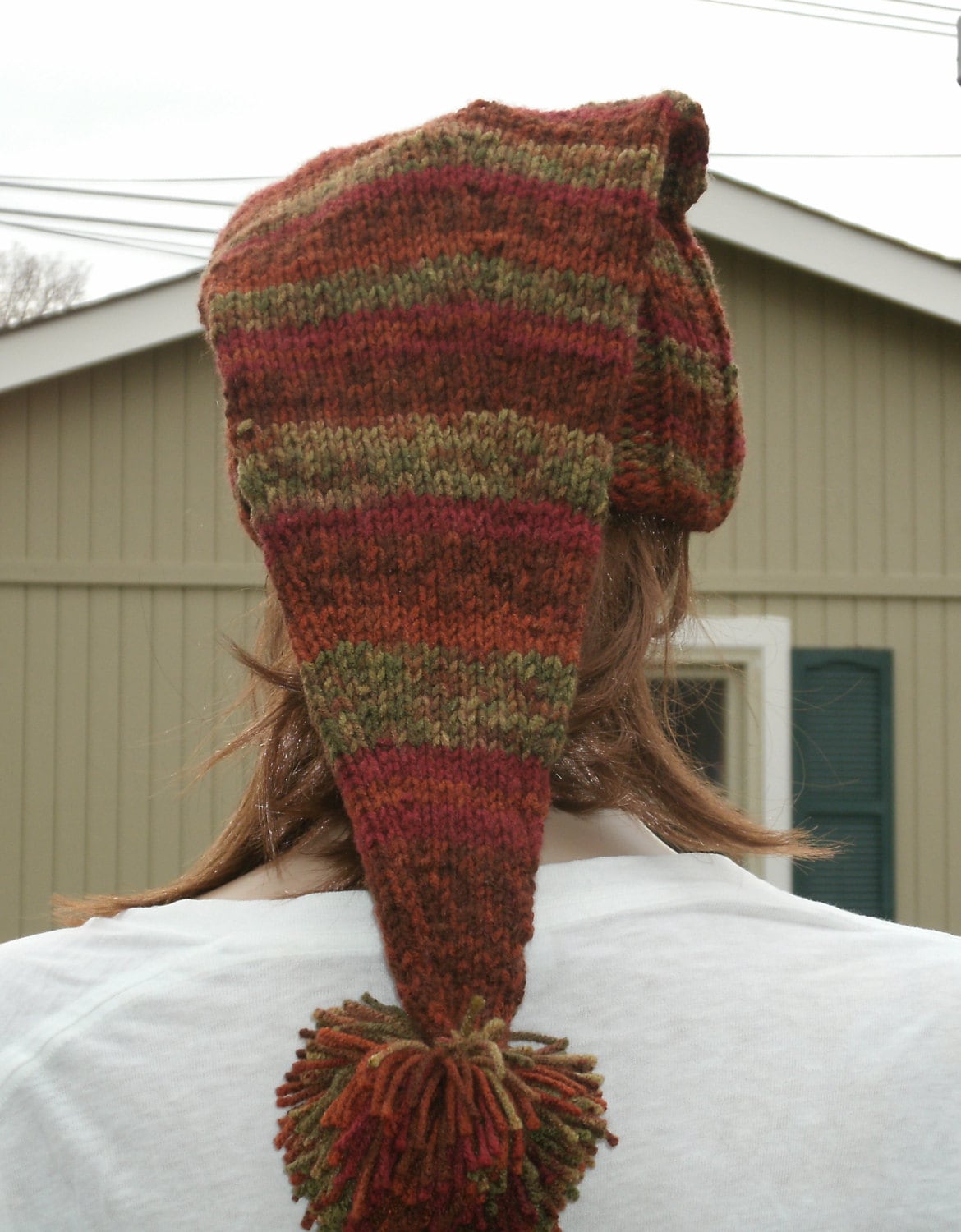 Hand Knit Striped Stocking Cap Mommy and Me Knit Hat Santa - Etsy