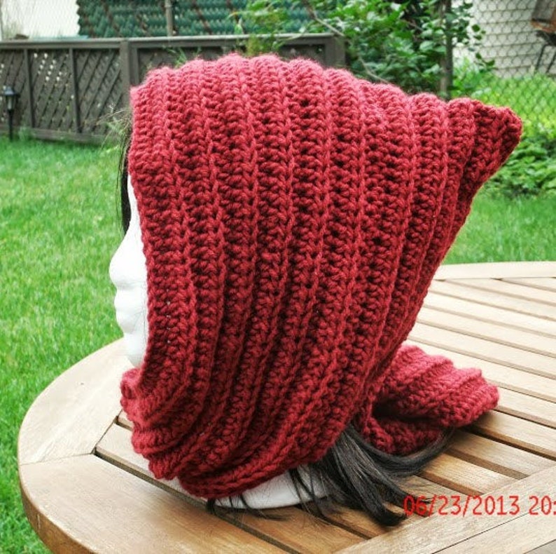 Hooded Scarf Red Scarf Hooded Cowl Scarf With Hood Womens - Etsy