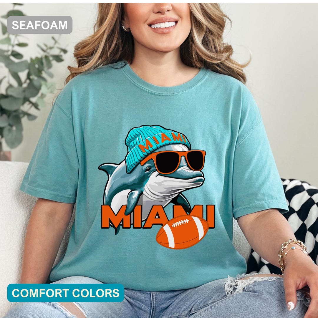Miami Football Shirt, Vintage Miami Shirt, Dolphins Tee, Dolphins Fan ...