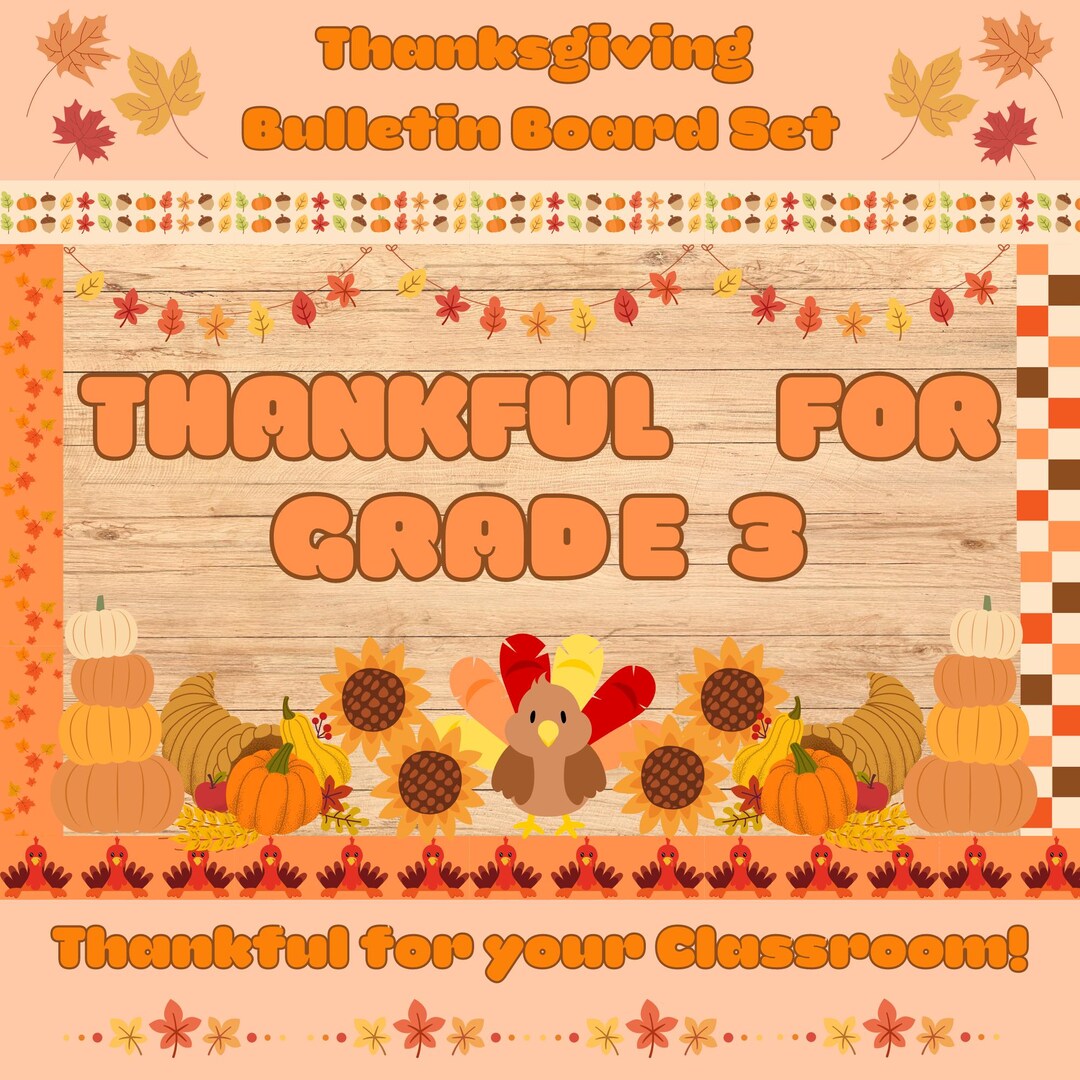 Thanksgiving Bulletin Board Set Classroom Decorations Decals ...