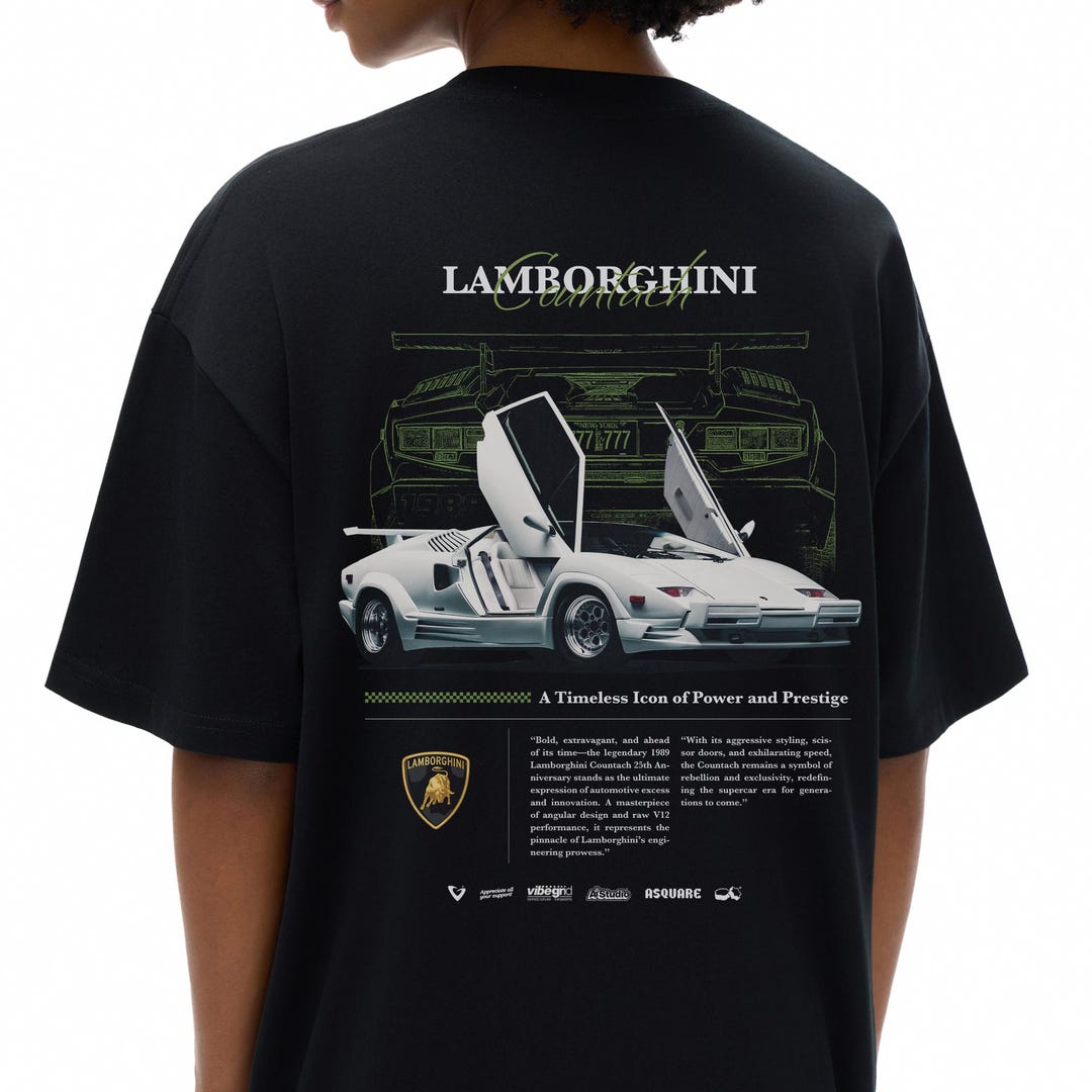 Lamborghini Countach T-shirt, 1989 Anniversary Edition, Supercar Tee ...