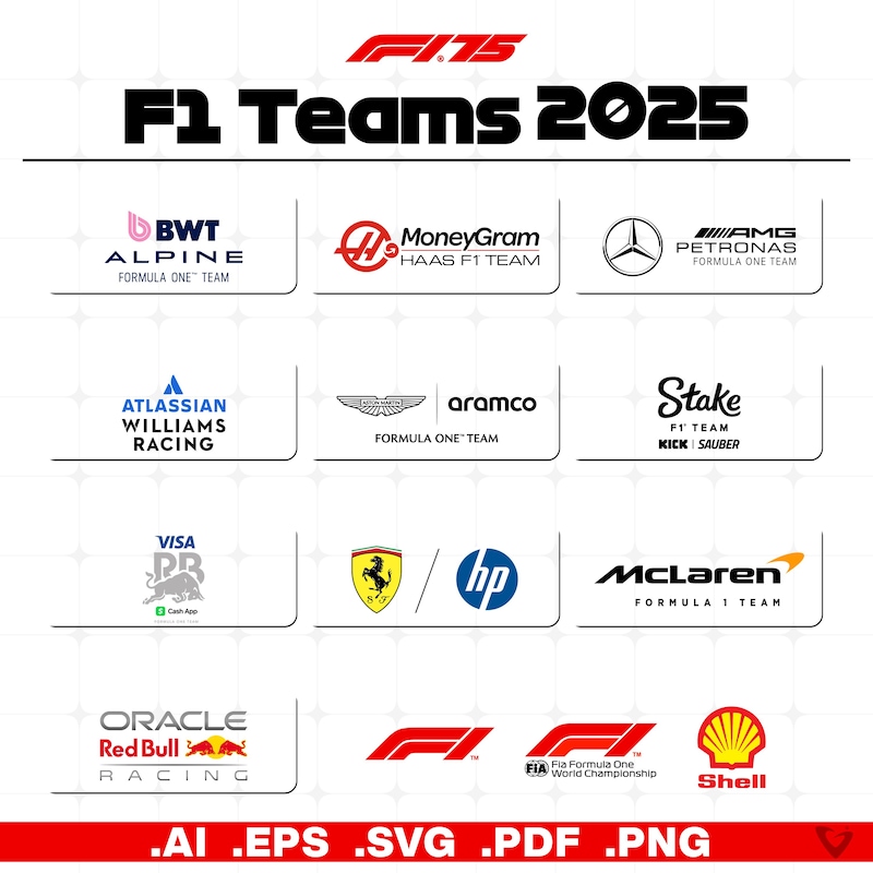 F1 2025 team logos - Etsy.de