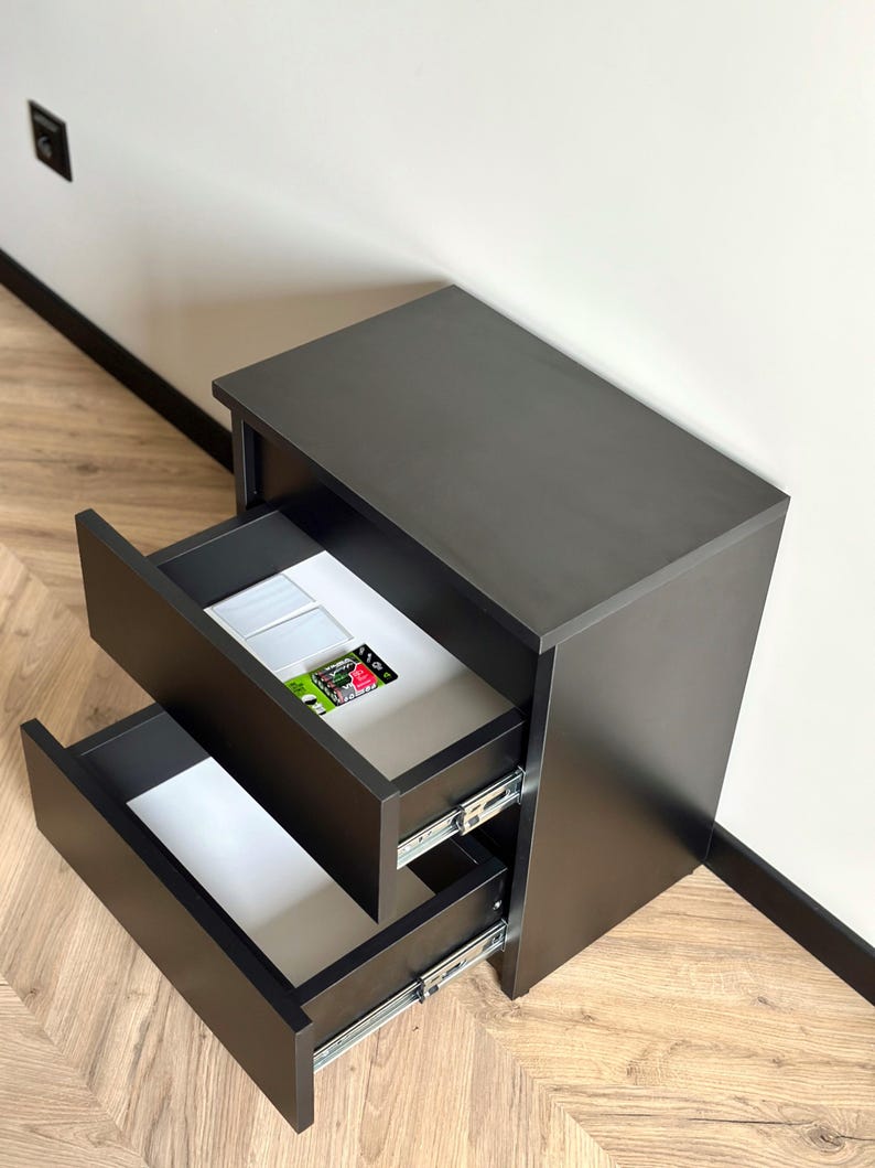 Modern Bedside Table With Hidden RFID Safe for Valuables Storage, Fully ...