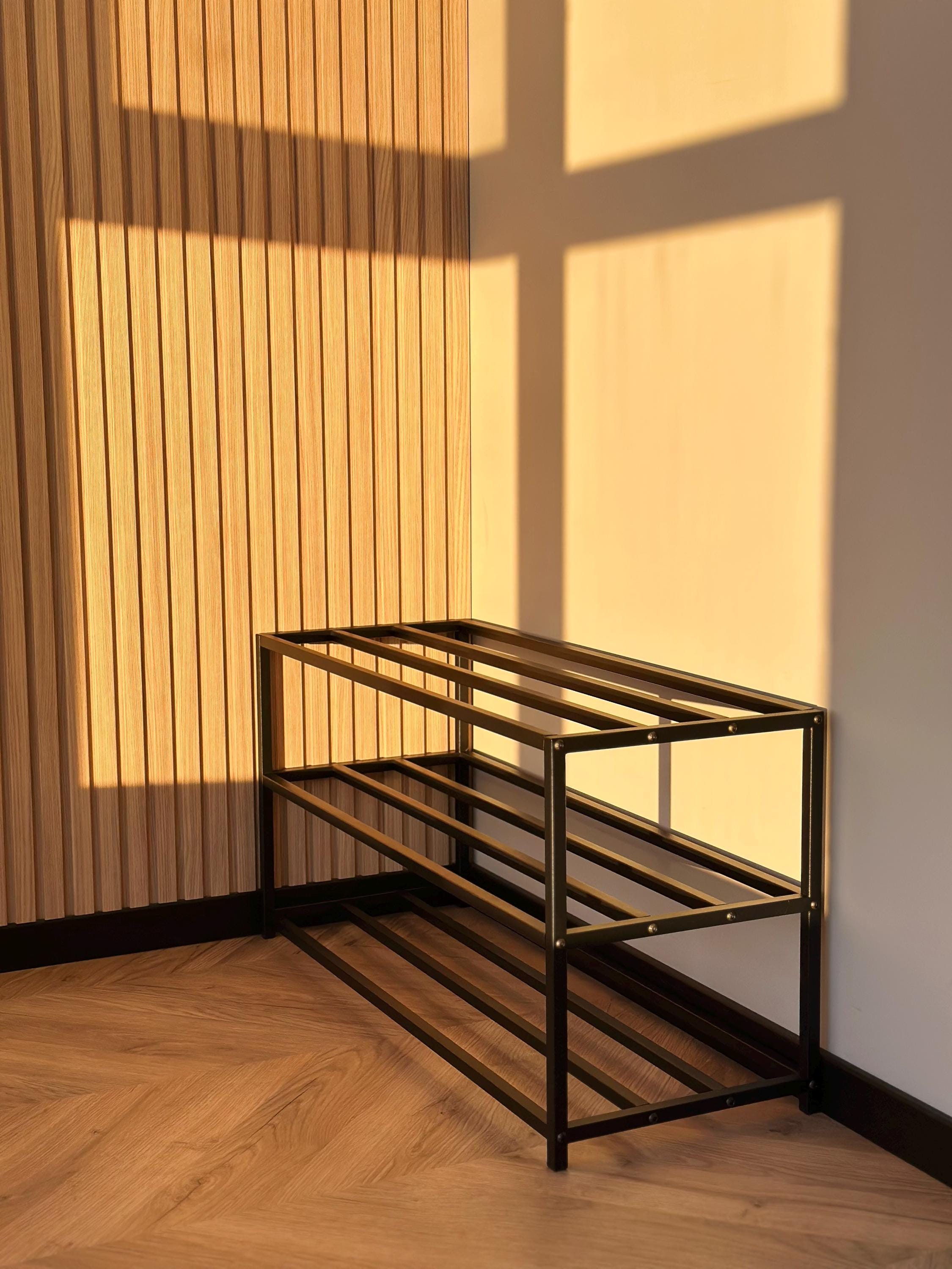 Modern Black Metal Shoe Rack, Entryway Organizer for Shoes and ...