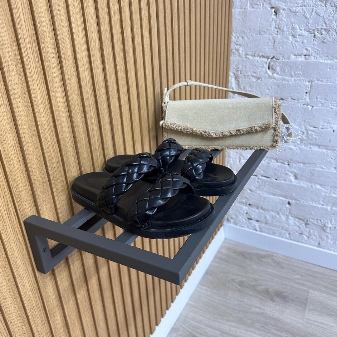 Wall Mount Metal Shoe Rack, Entryway 2 Set Closet, Shoe Shelf Organizer ...