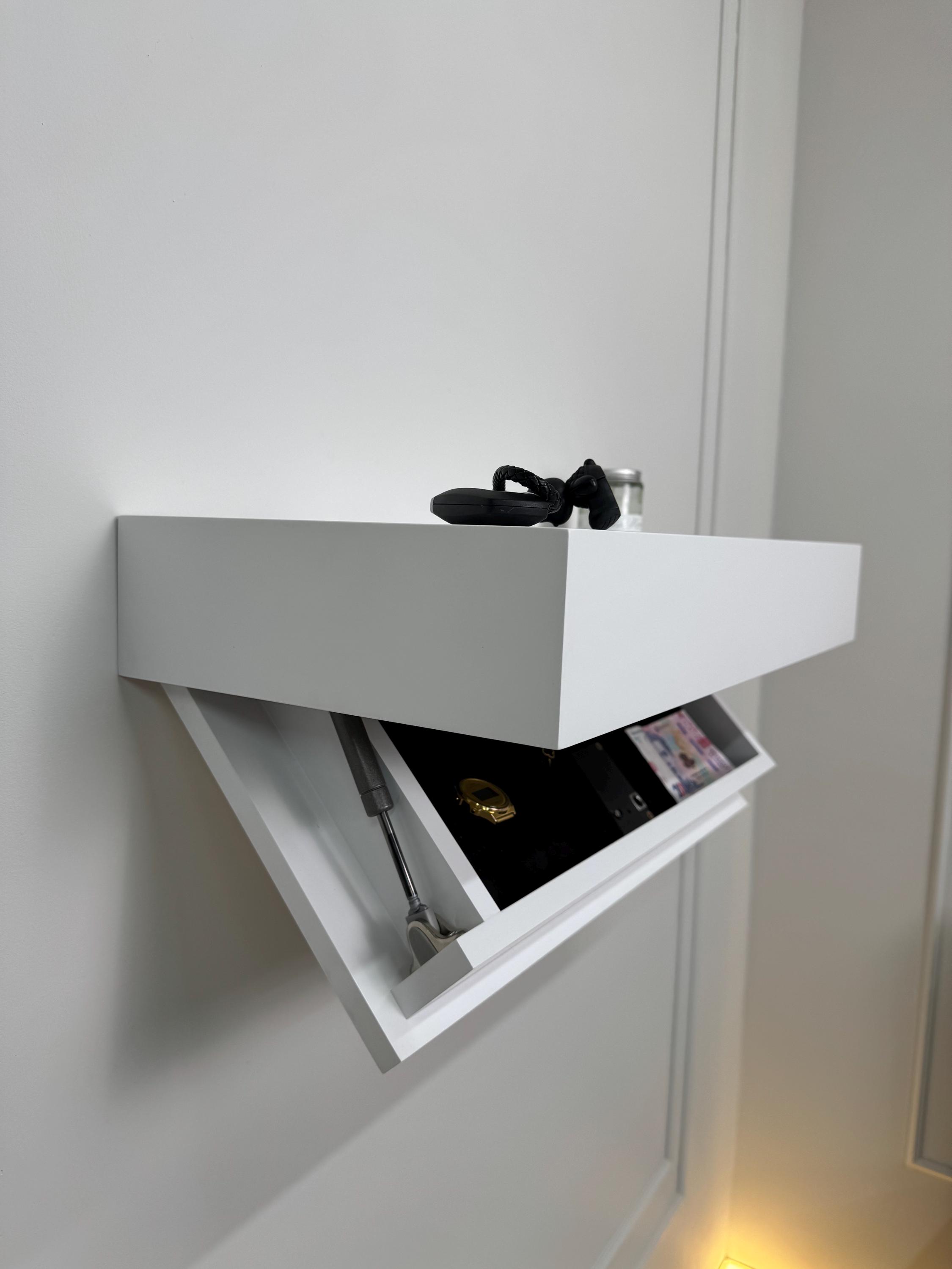 Hidden Safe Black Drawer Shelf, Wall Mounted Secret Hidden Furniture ...