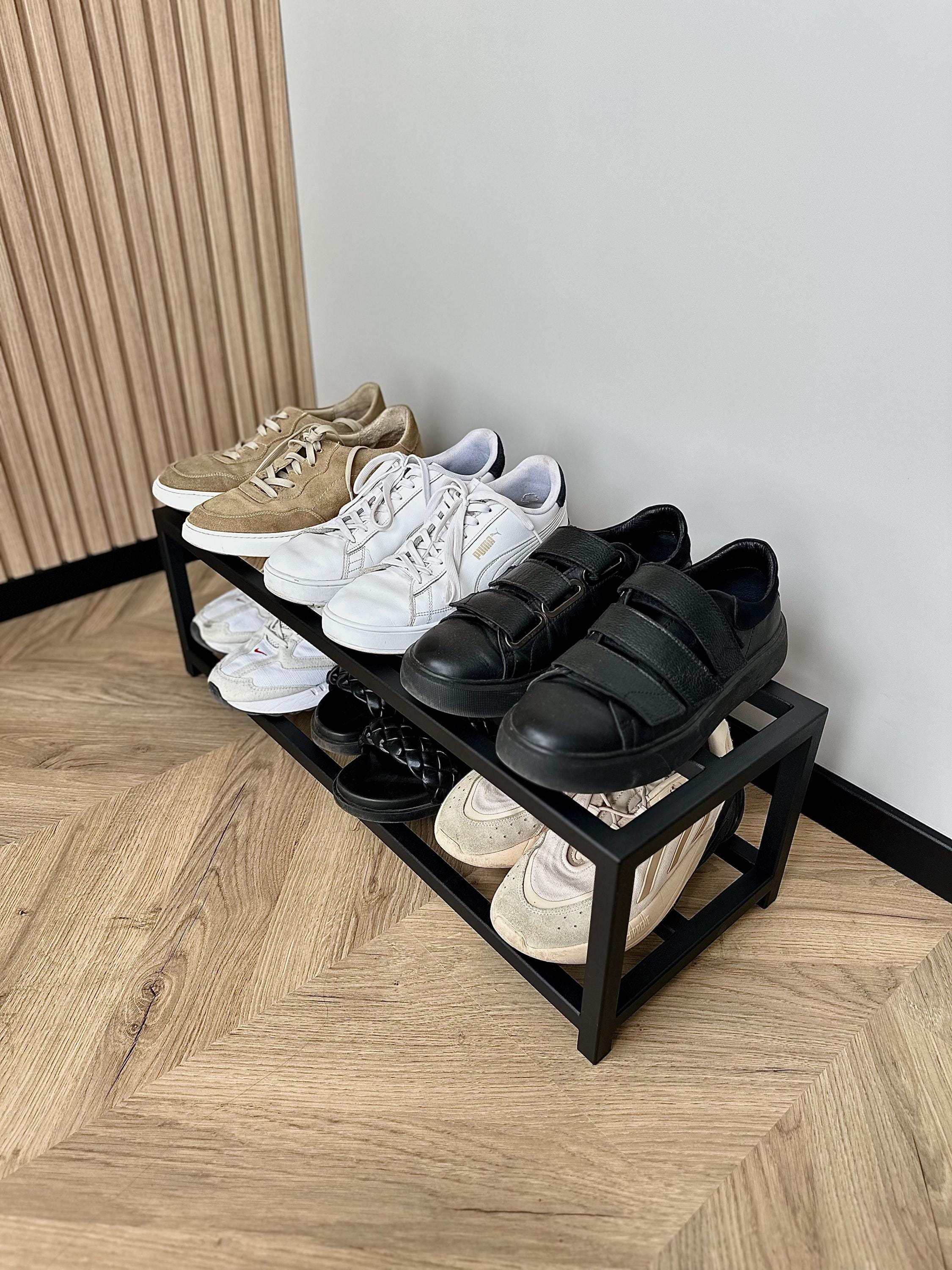 Modern Industrial Black Metal Shoe Rack - Etsy