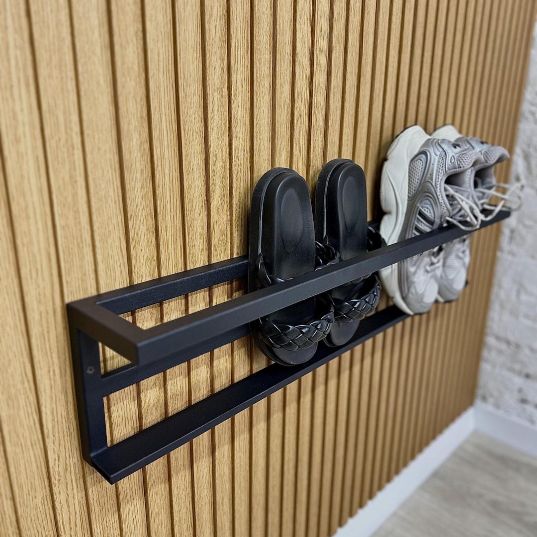 Wall Mounted Metal Shoe Rack Unique Open Floating Shoe Shelves ...