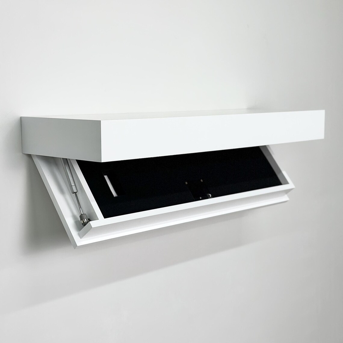 Wall Shelf With Hidden Drawer, Secret Storage Safe, Floating Concealed ...