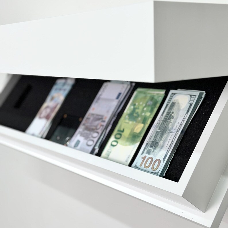 Wall Shelf With Hidden Drawer, Secret Storage Safe, Floating Concealed ...