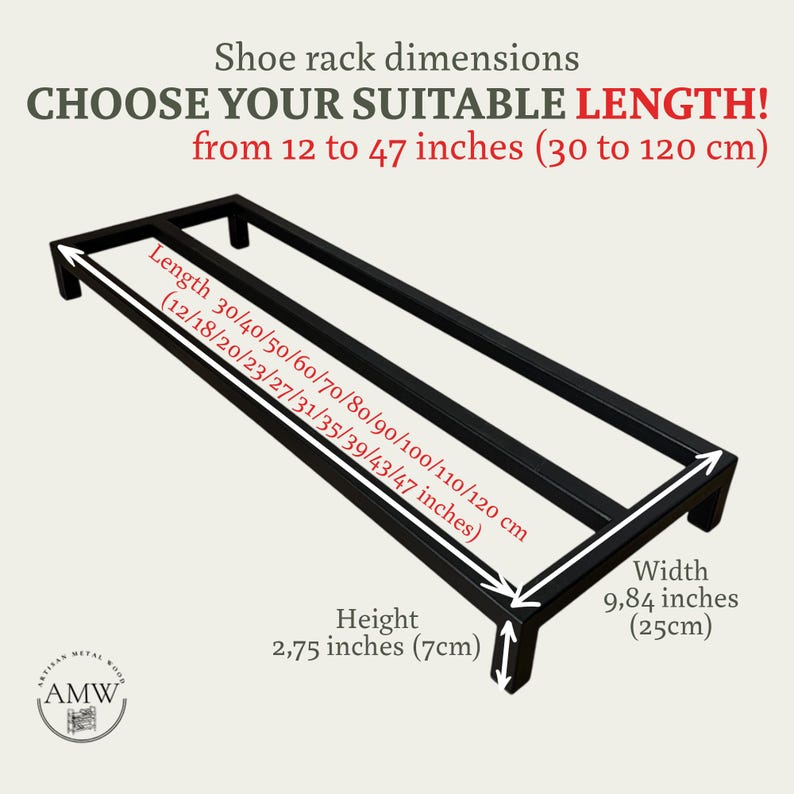 Minimalist Metal Shoe Rack - Modern Black Low-profile Organizer for ...