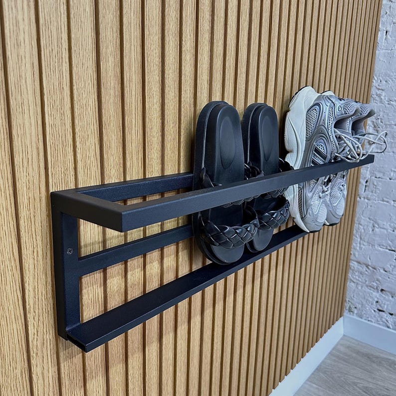Wall Mounted Metal Shoe Rack Unique Open Floating Shoe Shelves ...
