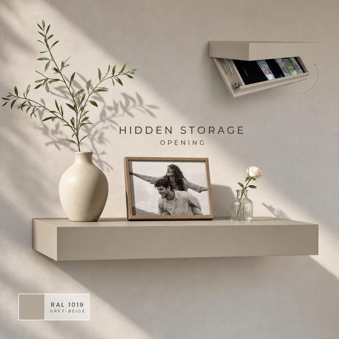 Hidden Wall Safe Shelf, Floating Shelf Safe, Secret Storage, RFID Lock ...