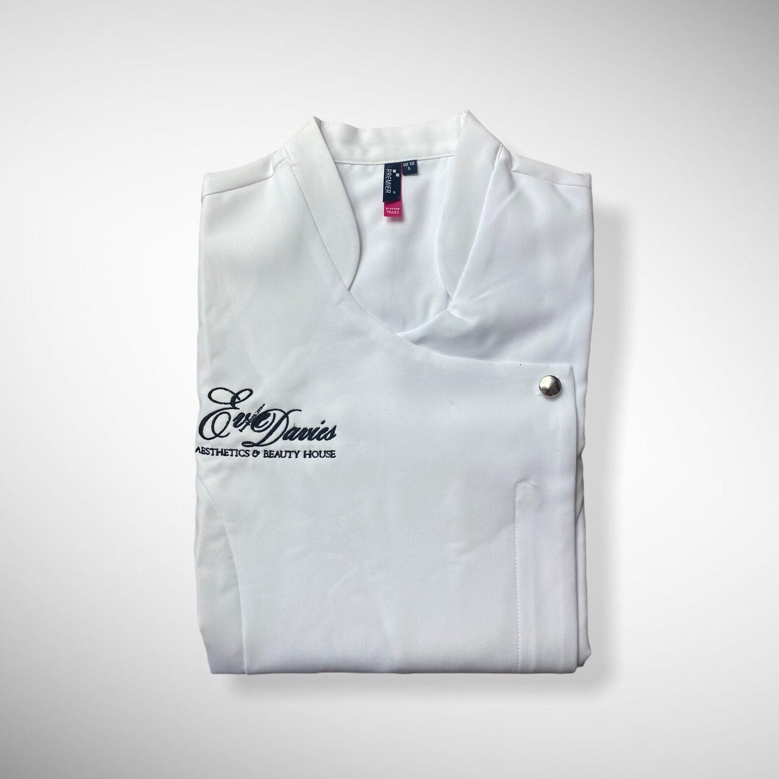 Personalised YOUR LOGO or WRITING Salon Beauty Blossom Tunics, Business ...