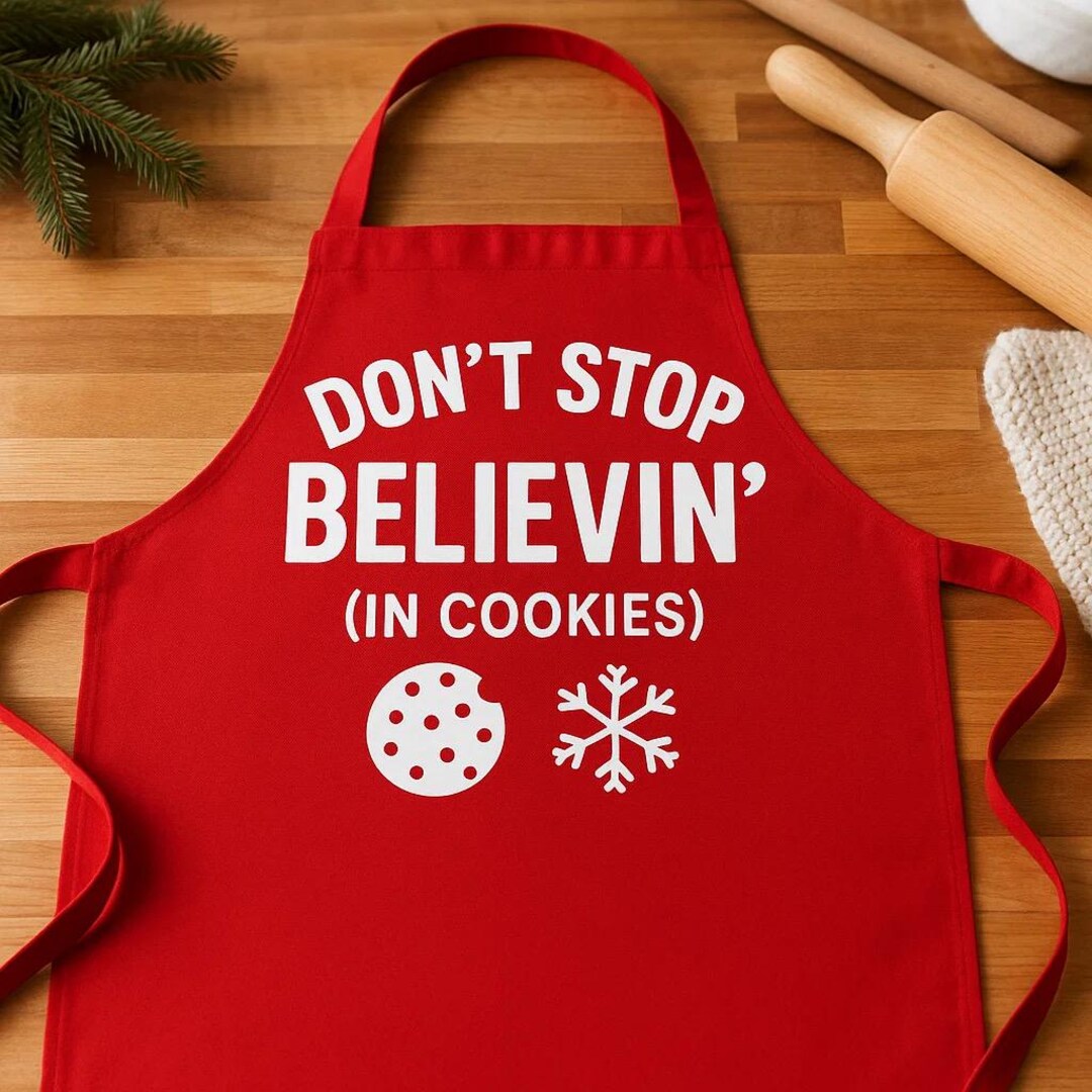 Baking Christmas Cooking Apron | Custom Name Xmas Chef Apron | Festive ...