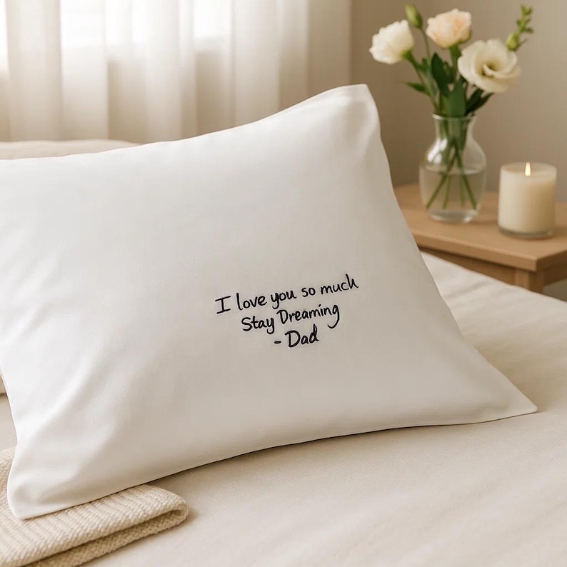 Personalised Embroidered Your Quote Pillow Cases / You Can Add A ...