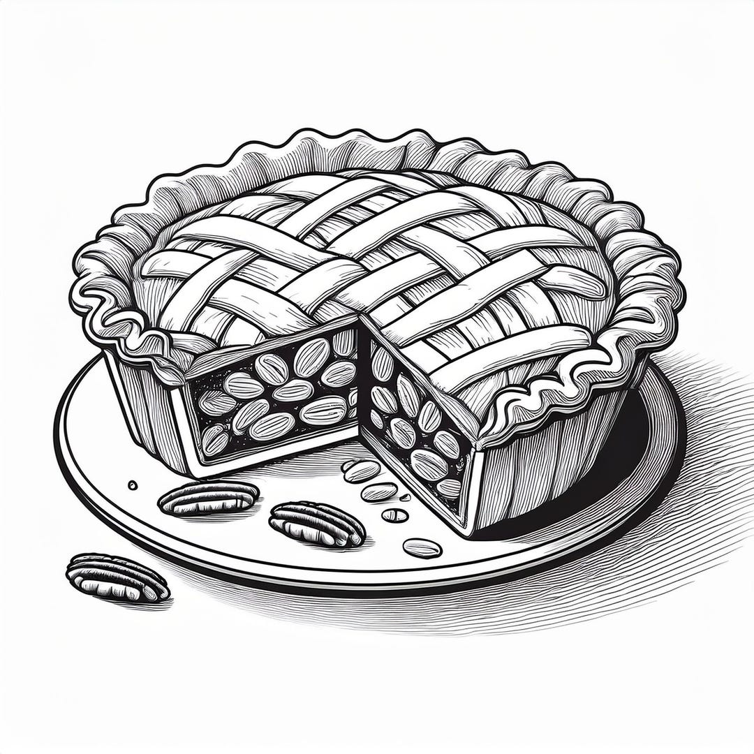 Pecan Pie Coloring Pages - Etsy