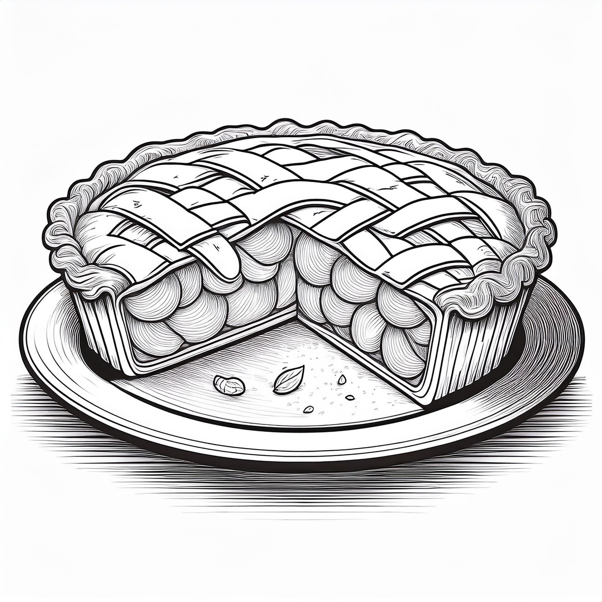 Apple Pie Coloring Pages - Etsy