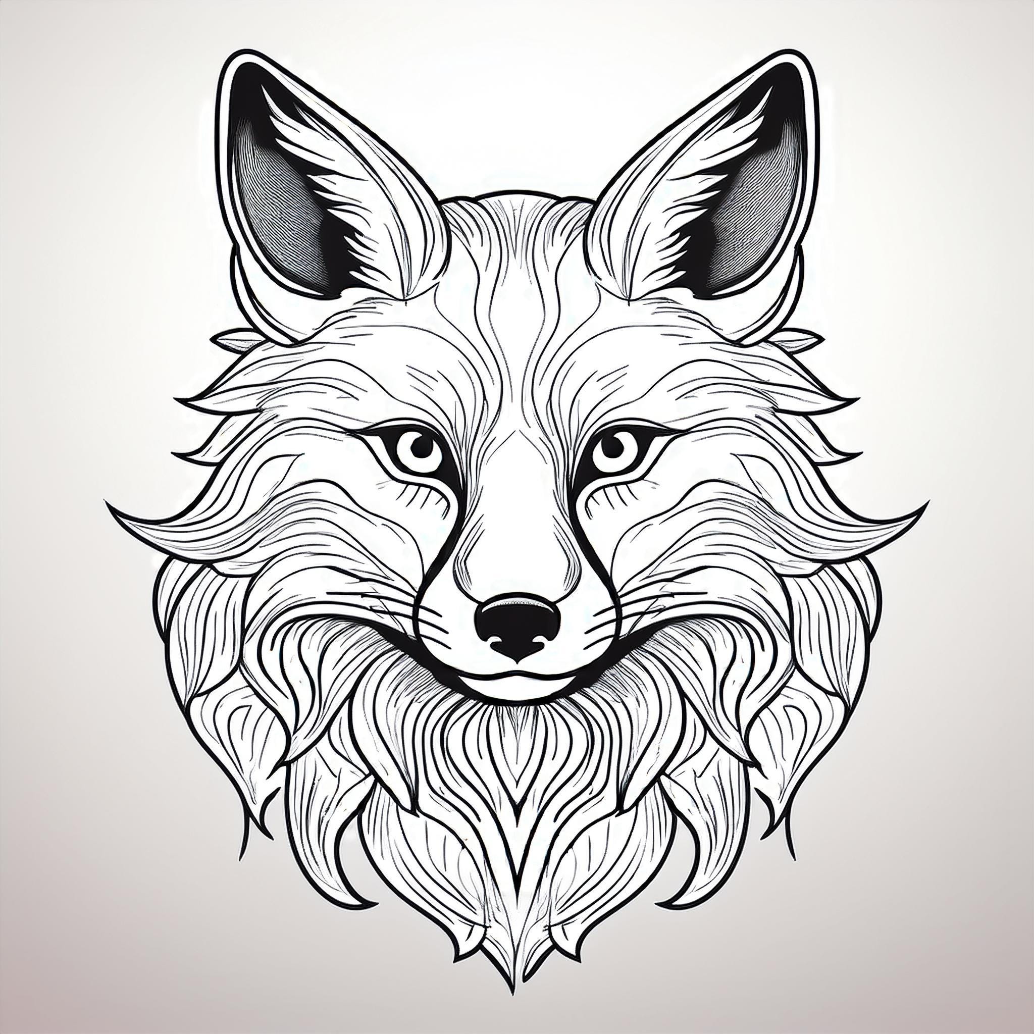 Fox Coloring Pages - Etsy