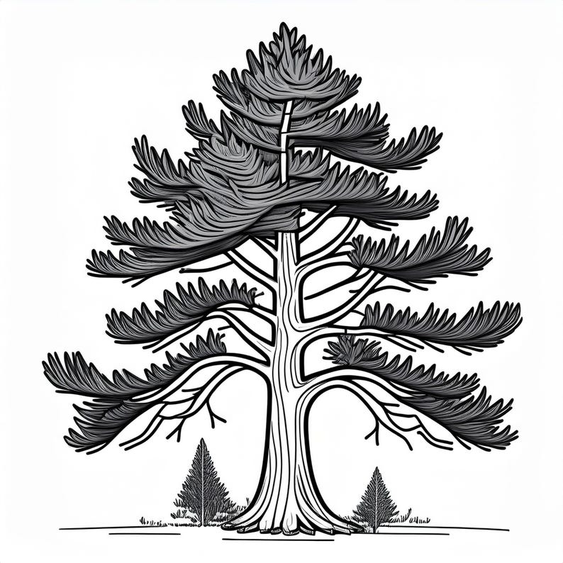 Pine Trees Coloring Pages - Etsy