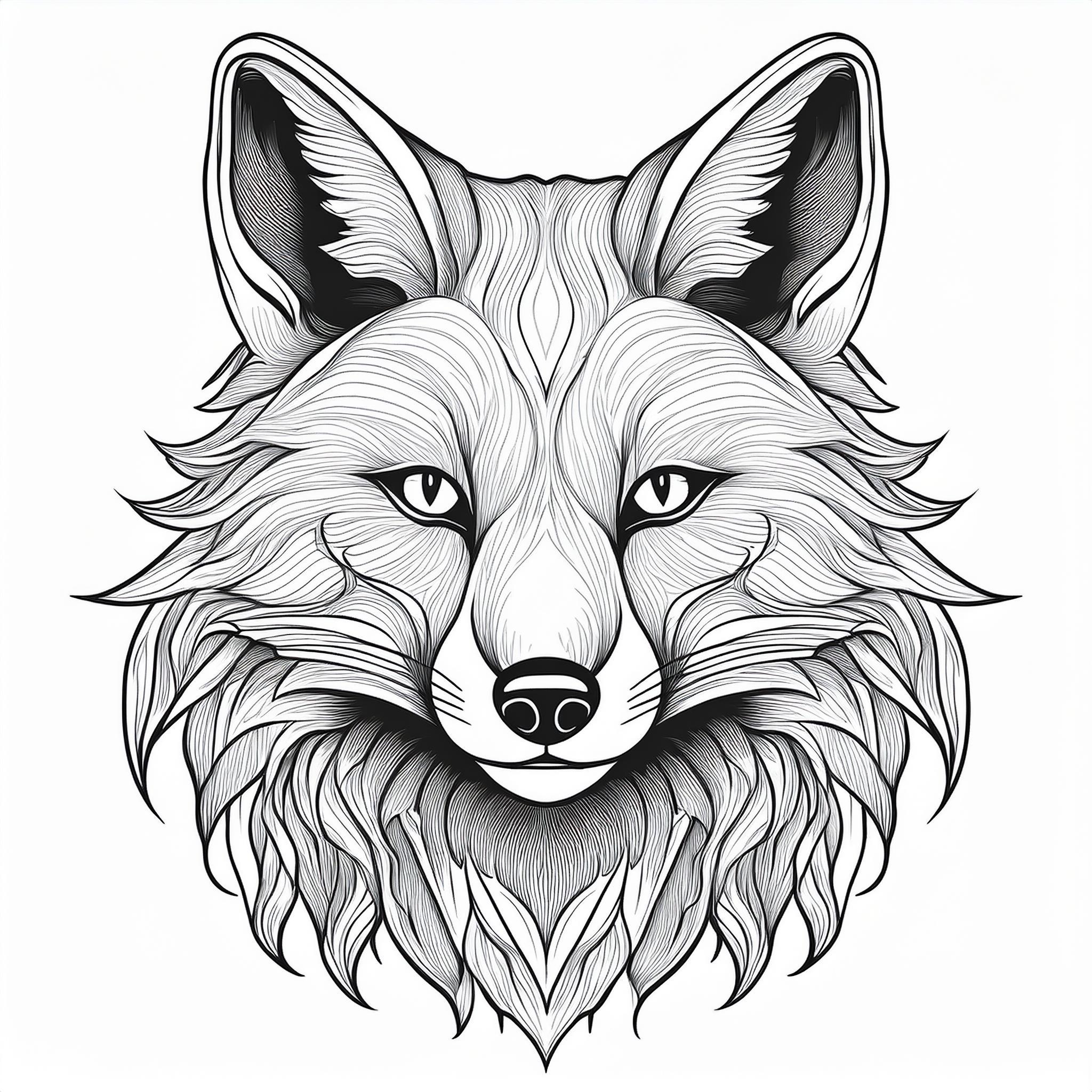 Fox Coloring Pages - Etsy