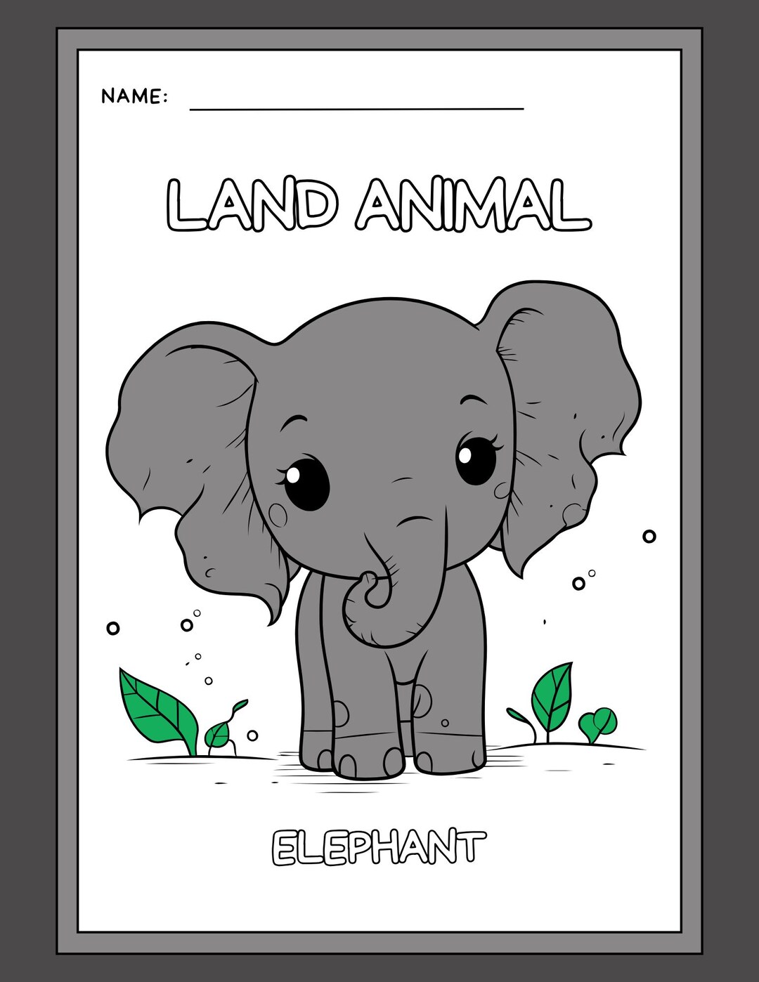 Land Animals Kids Coloring Pages – Printable PDF for Creative Fun - Etsy