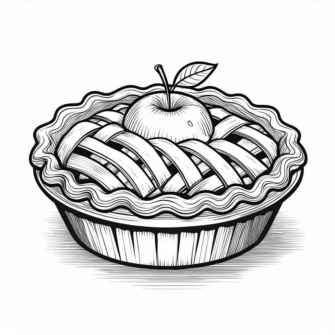 Apple Pie Coloring Pages - Etsy